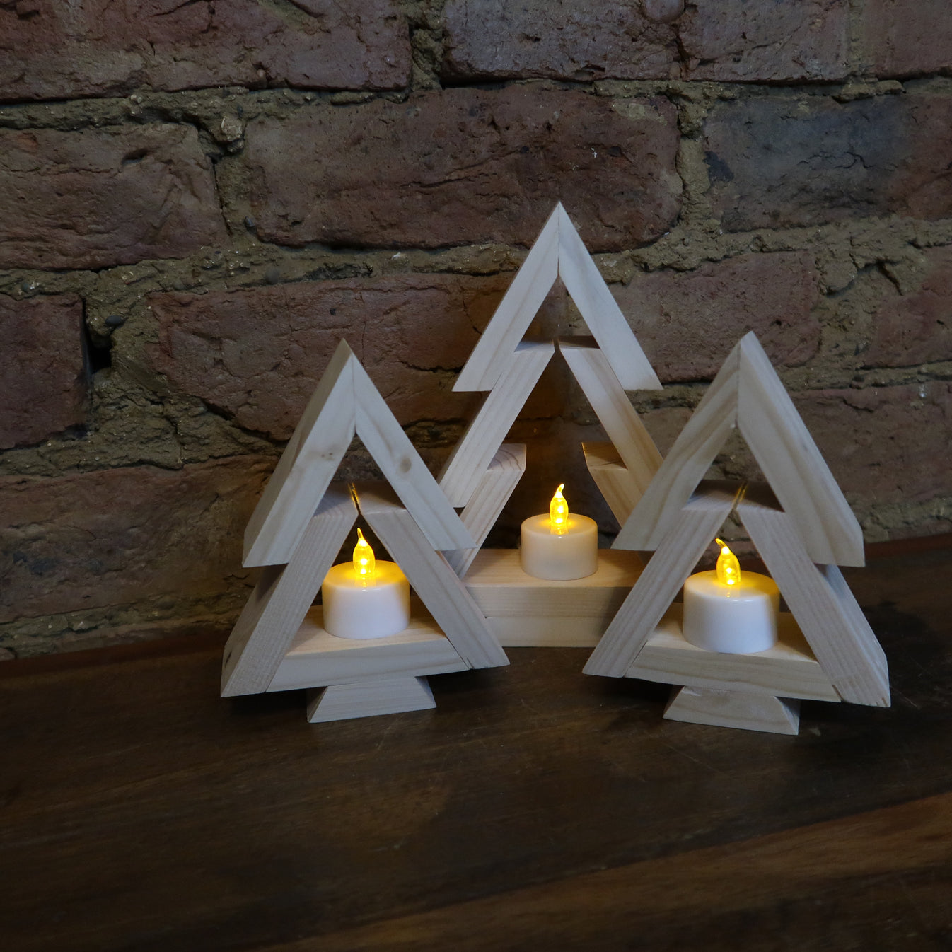 Tea Light Christmas Tree - Mini 15cm (Battery Powered) | Cast and Wood ...